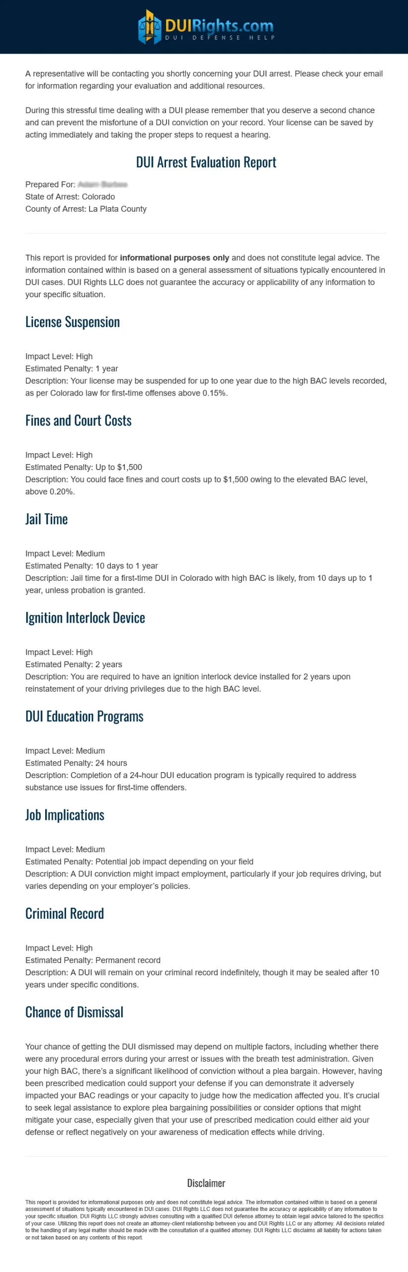 Free Second DUI Offense Evaluation - DUI Rights